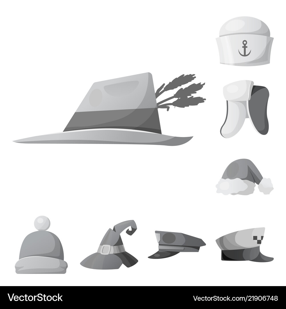 Isolated object of headgear and cap logo Vector Image