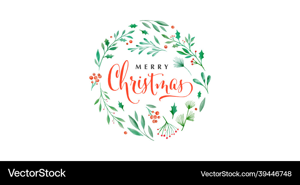 Merry christmas background watercolor Royalty Free Vector