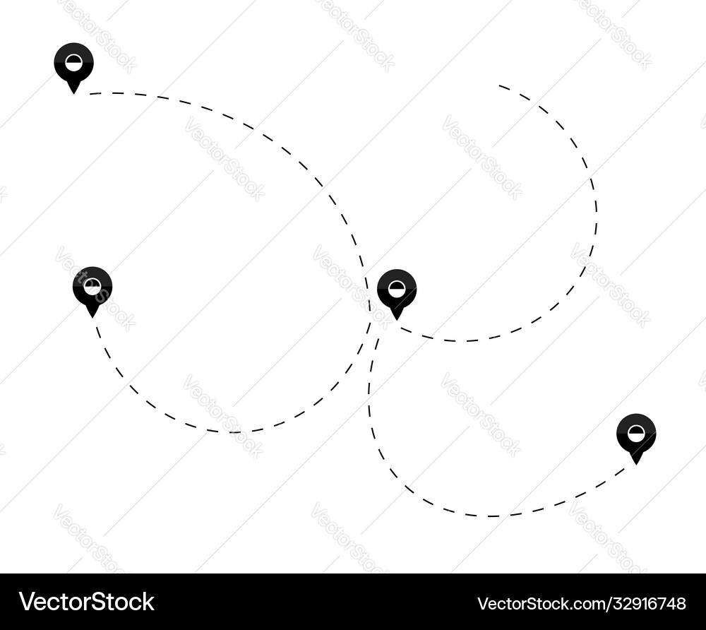 Path flight travel plane trip and airplane symbol Vector Image