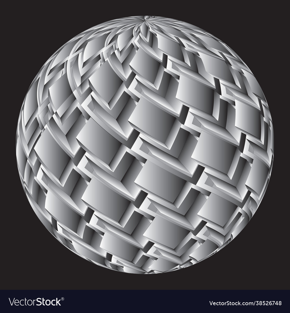 Sphere with a cubic pattern along surface Vector Image