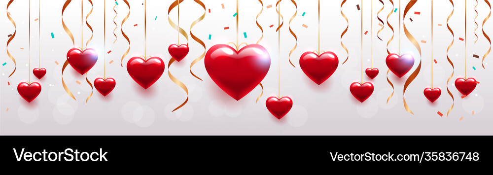 Valentines day celebration love banner flyer Vector Image