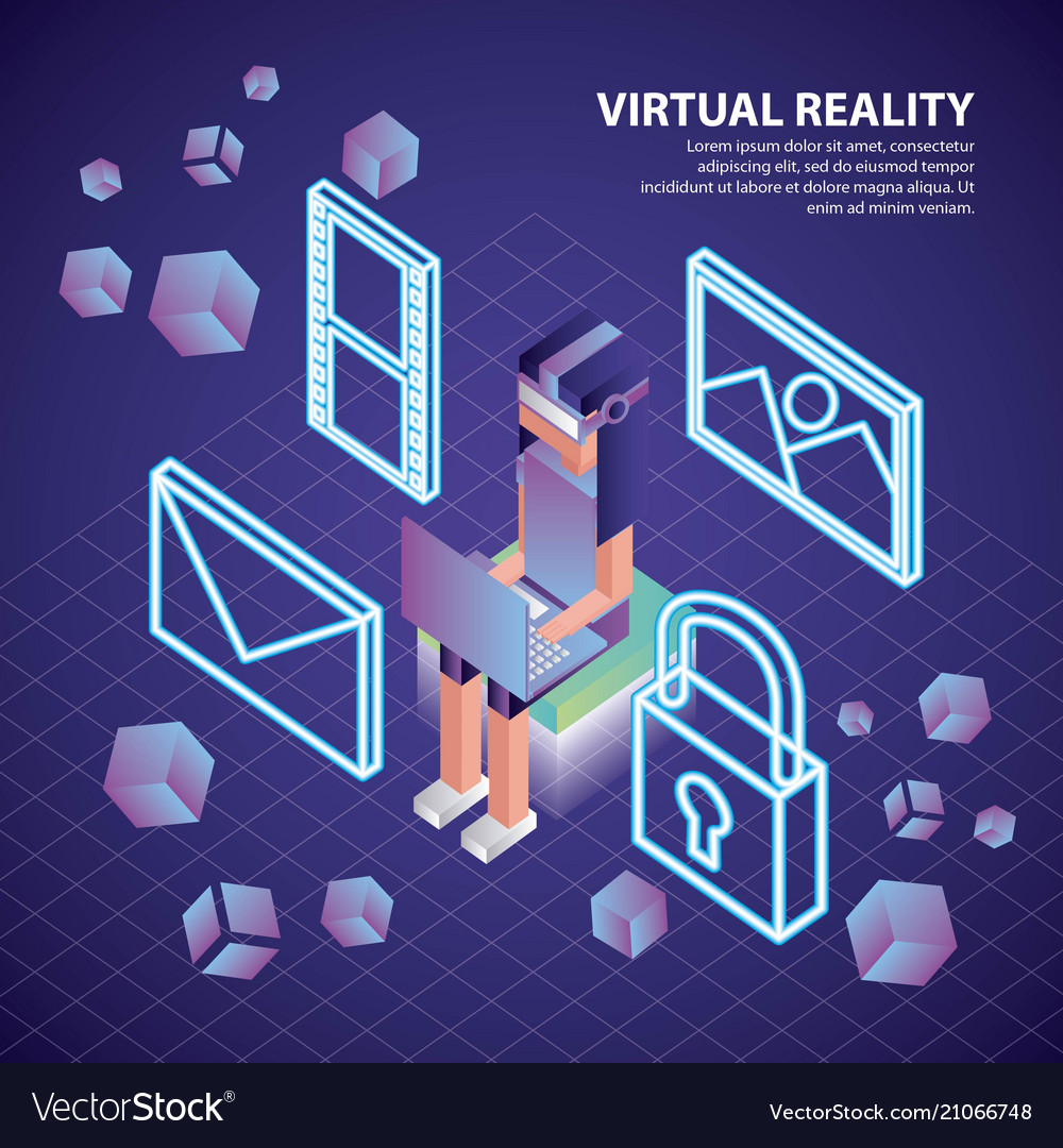 Virtual reality isometric Royalty Free Vector Image Virtual reality isometric Royalty Free Vector Image