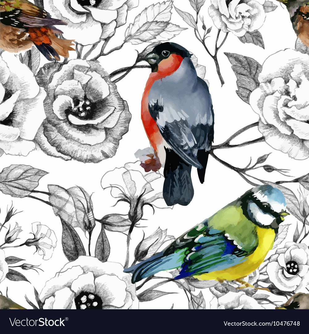 Watercolor hand drawn seamless pattern Royalty Free Vector