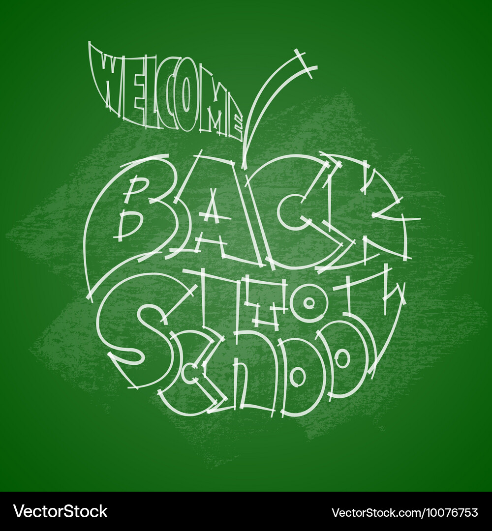 Back to school chalk lettering inscribed Vector Image