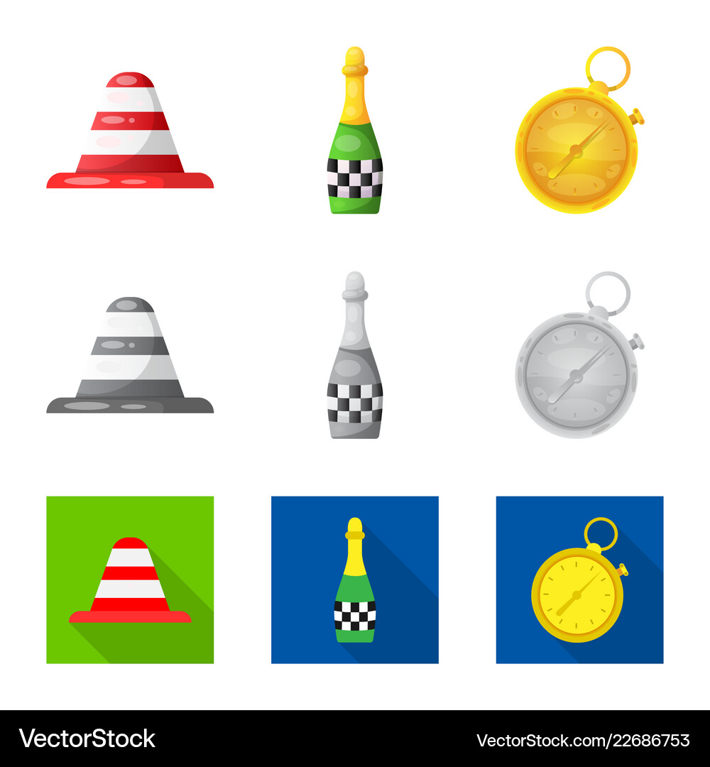 Car and rally symbol set Royalty Free Vector Image