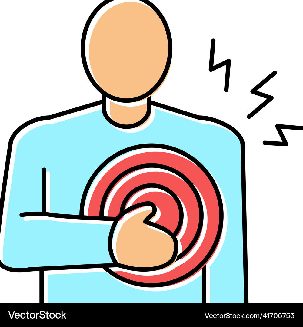 Chest pain color icon Royalty Free Vector Image