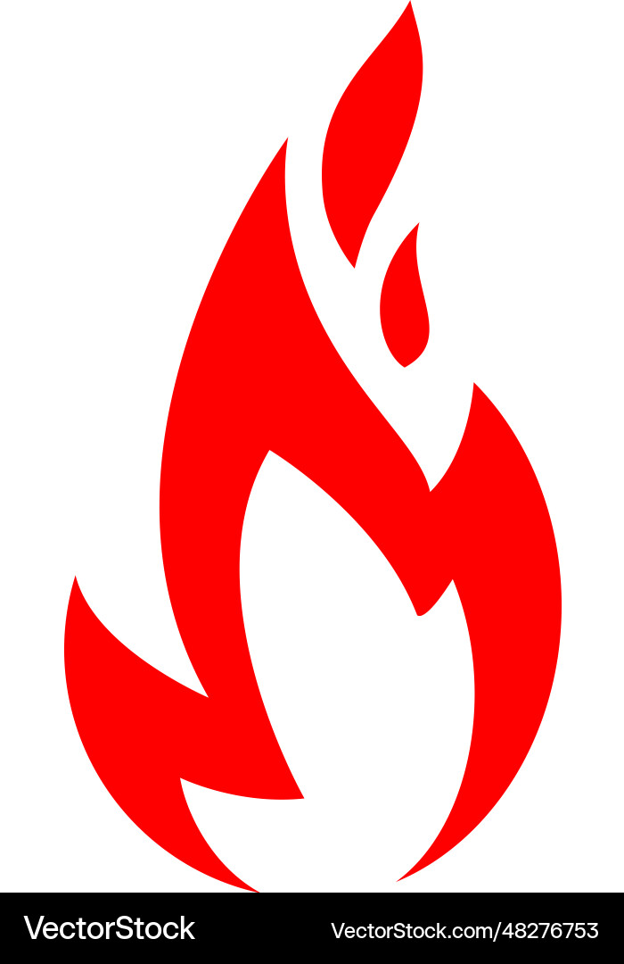 Fire icon red color symbol or emblem Royalty Free Vector
