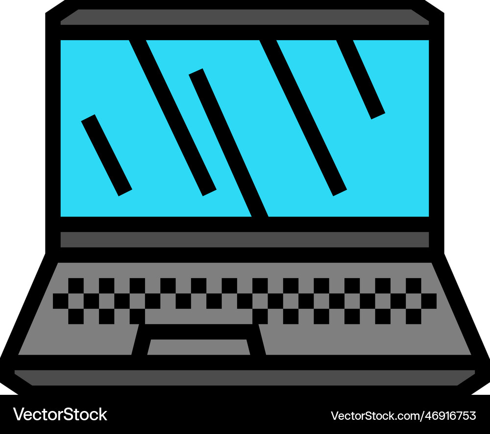Laptop gaming color icon Royalty Free Vector Image
