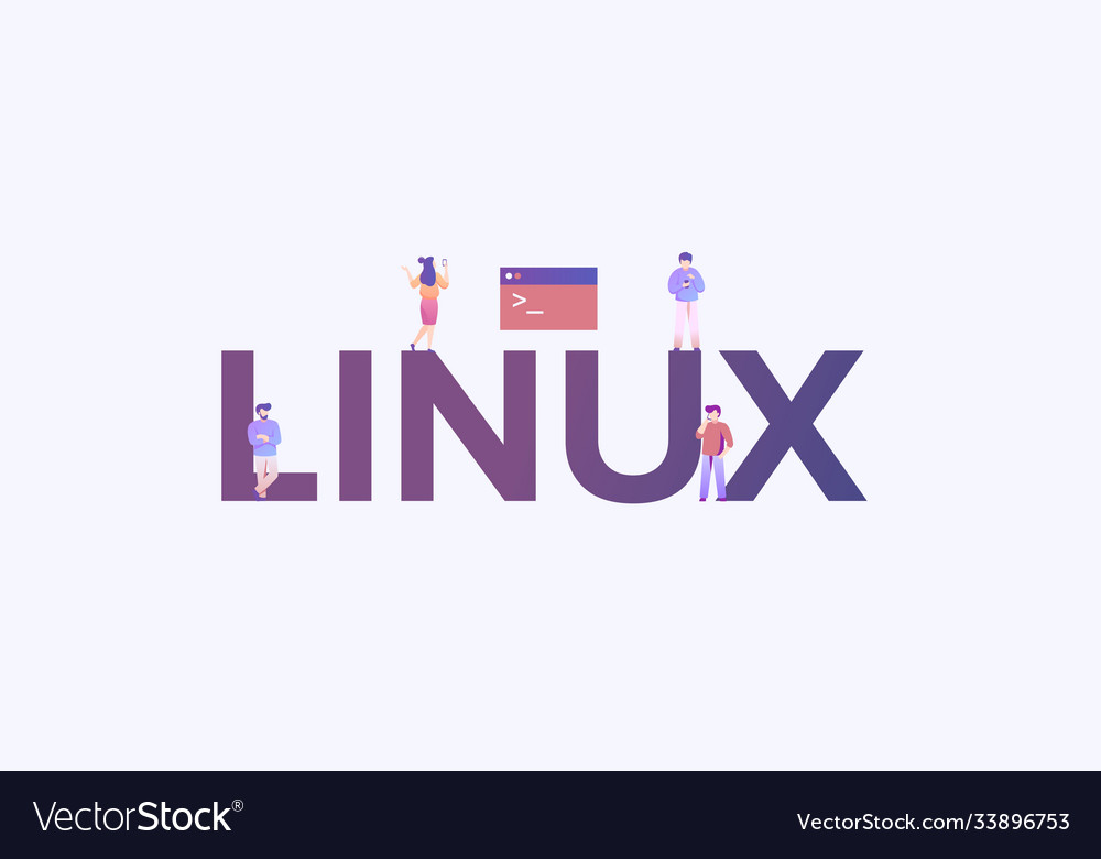 Linux operating system platform software with Vector Image