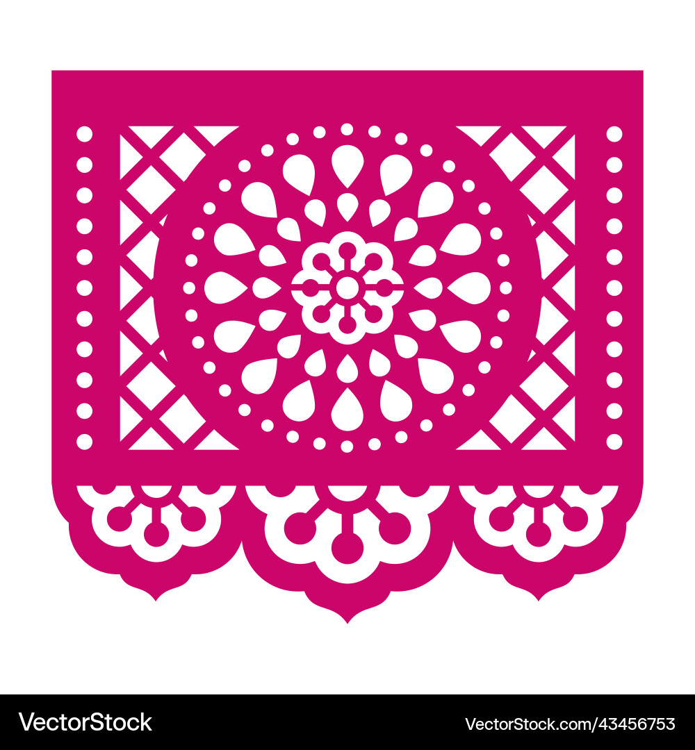 Papel picado design with flowers grid Royalty Free Vector