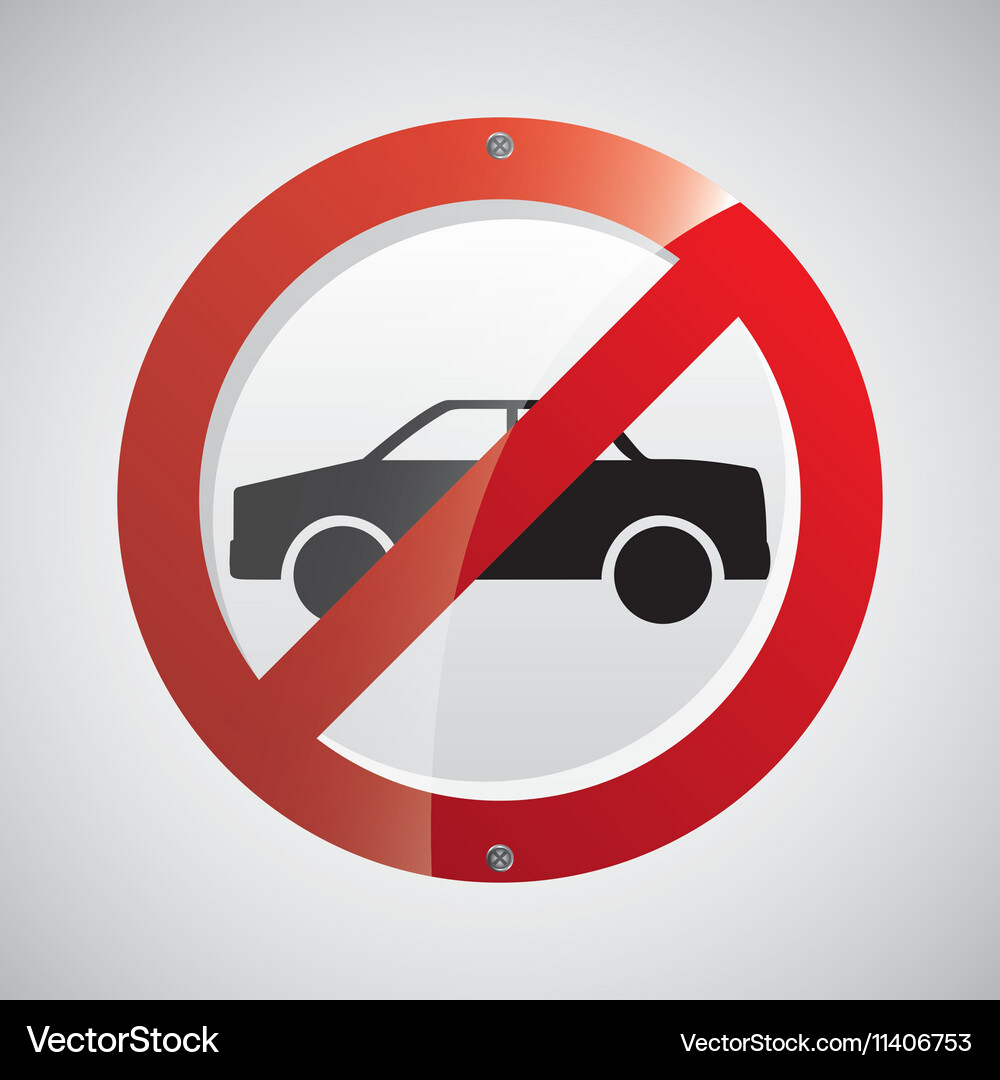 Prohibited traffic sign round icon design Vector Image