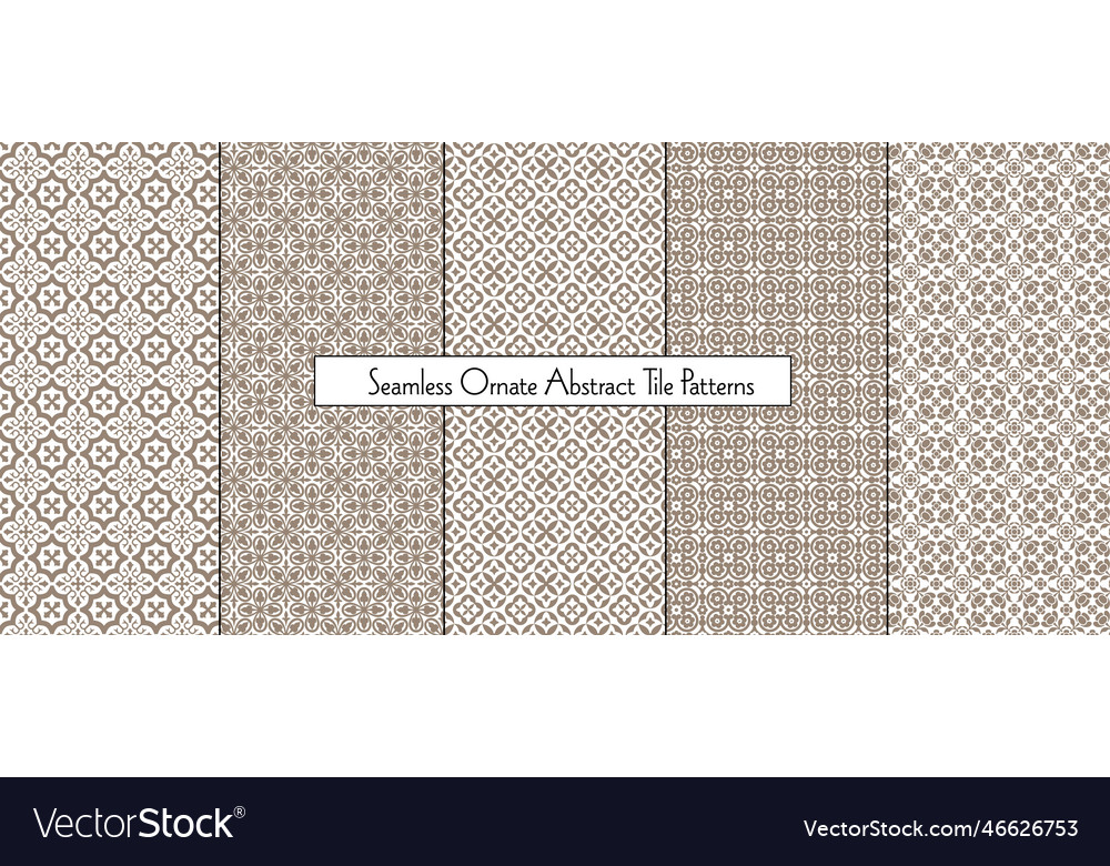 Seamless ornate abstract tile patterns Royalty Free Vector