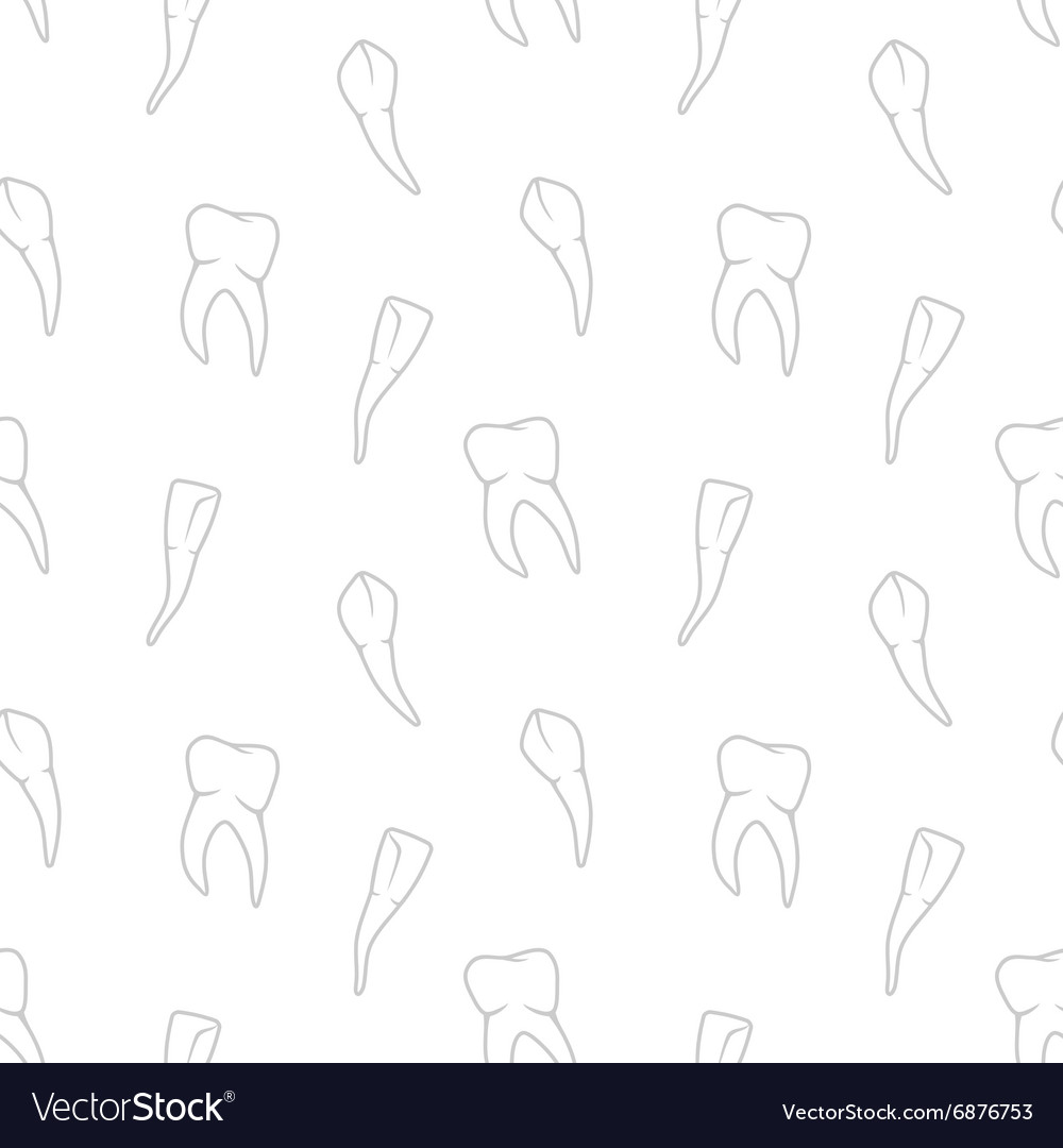 Seamless teeth pattern on white background Vector Image