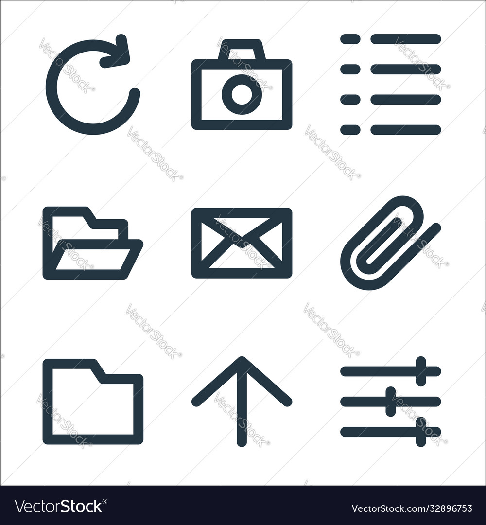 User interface line icons linear set quality line Vector Image