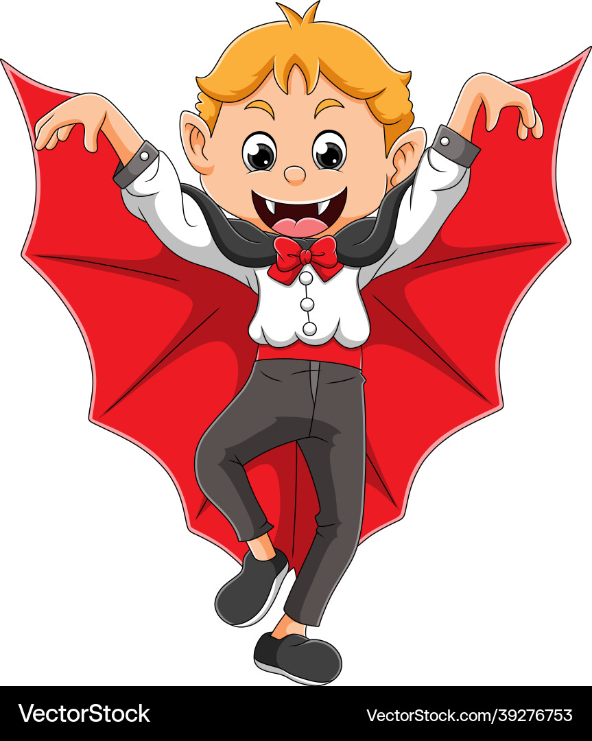 Vampire man is showing the bat wings Royalty Free Vector