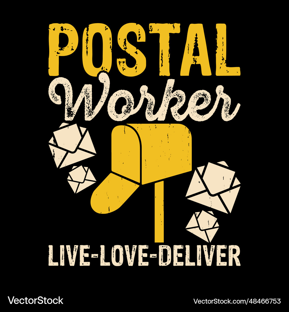 Vintage postal worker t-shirt design Royalty Free Vector
