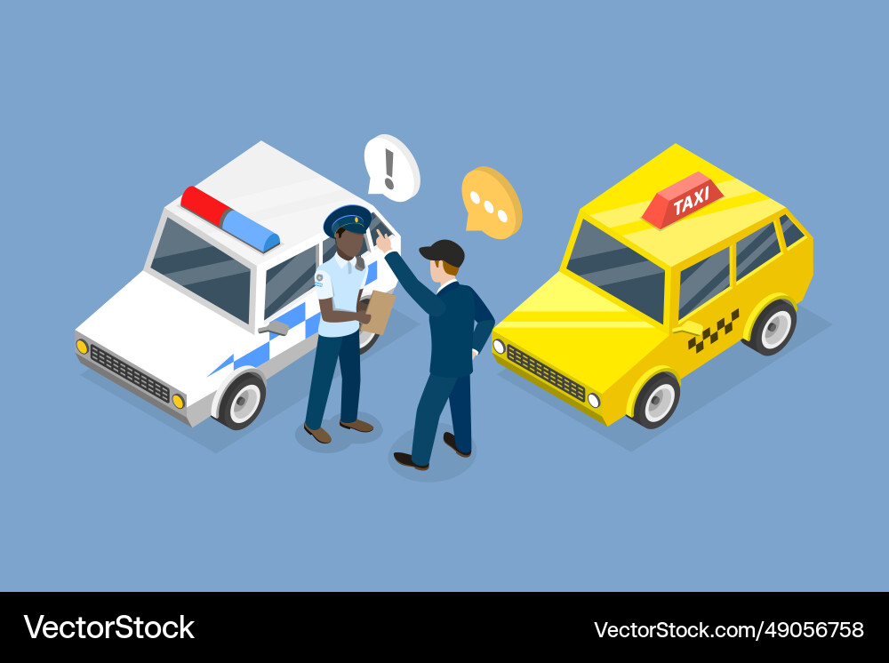 3d isometric flat of traffic Royalty Free Vector Image