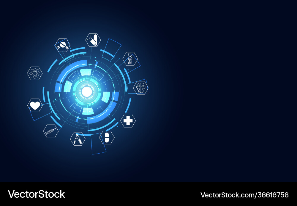 Abstract technology health icon pattern medical Vector Image
