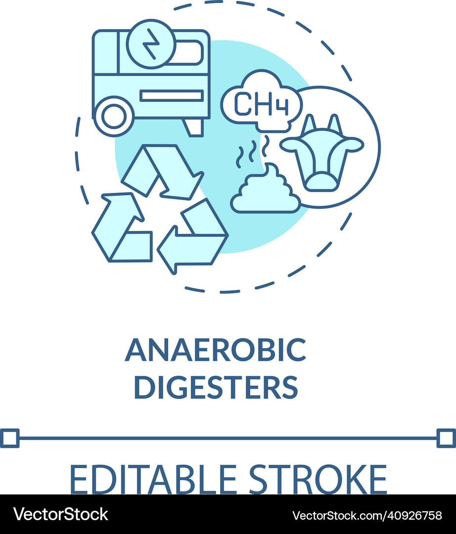 Anaerobic digesters turquoise concept icon Vector Image