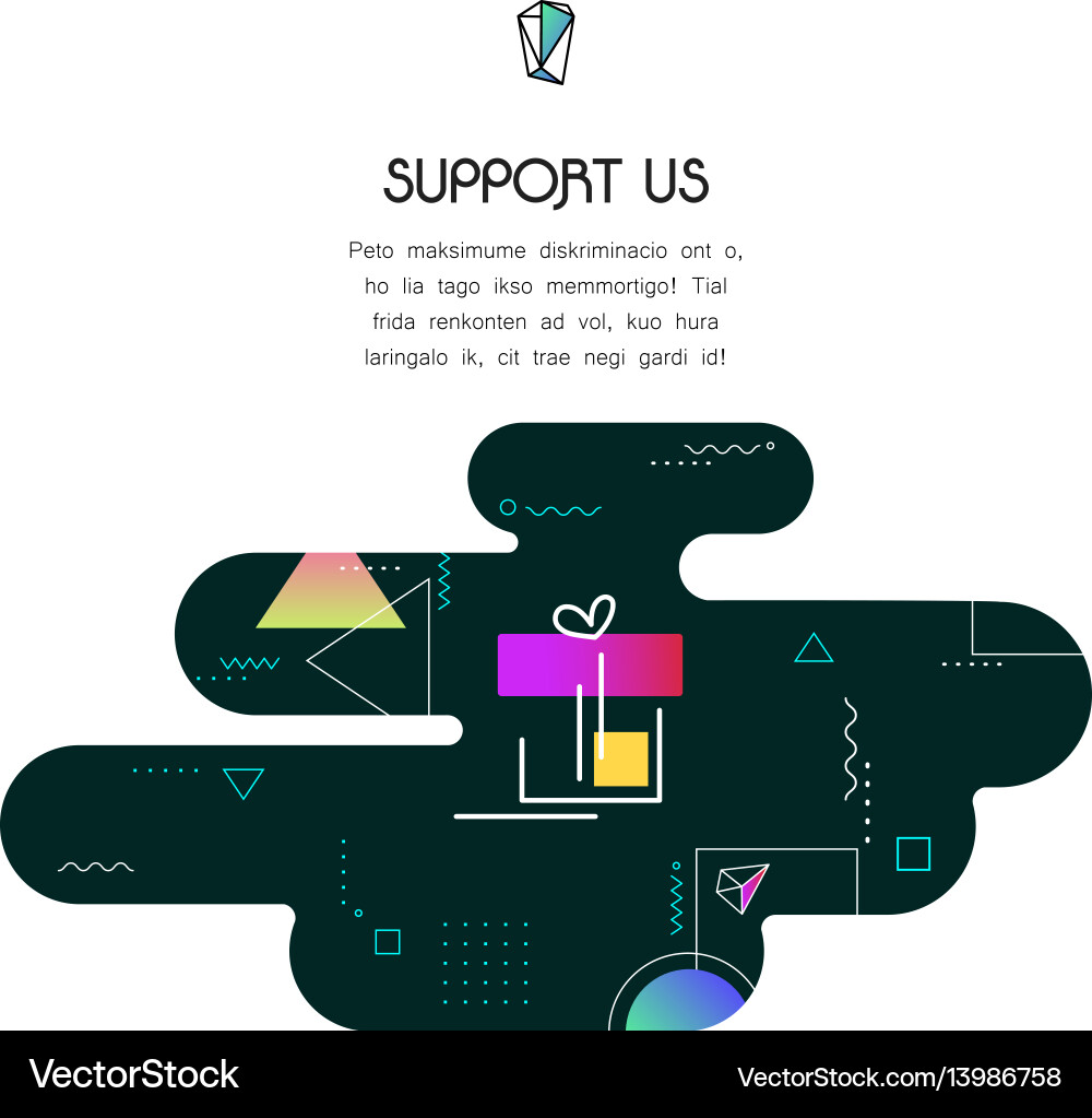 Banner template with donation and support us icon Vector Image