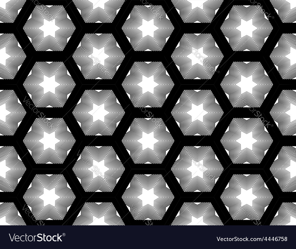 Design seamless monochrome star geometric pattern Vector Image