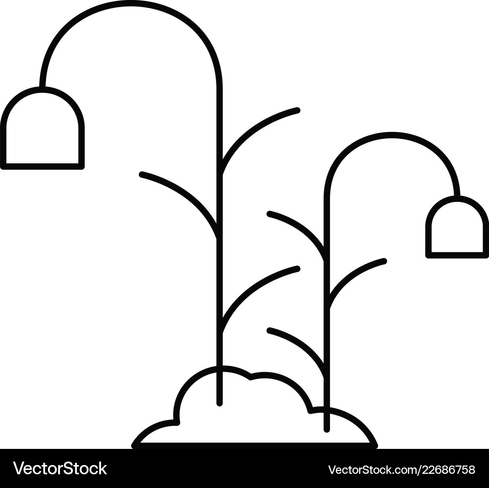 Flower plant icon in creative design Royalty Free Vector
