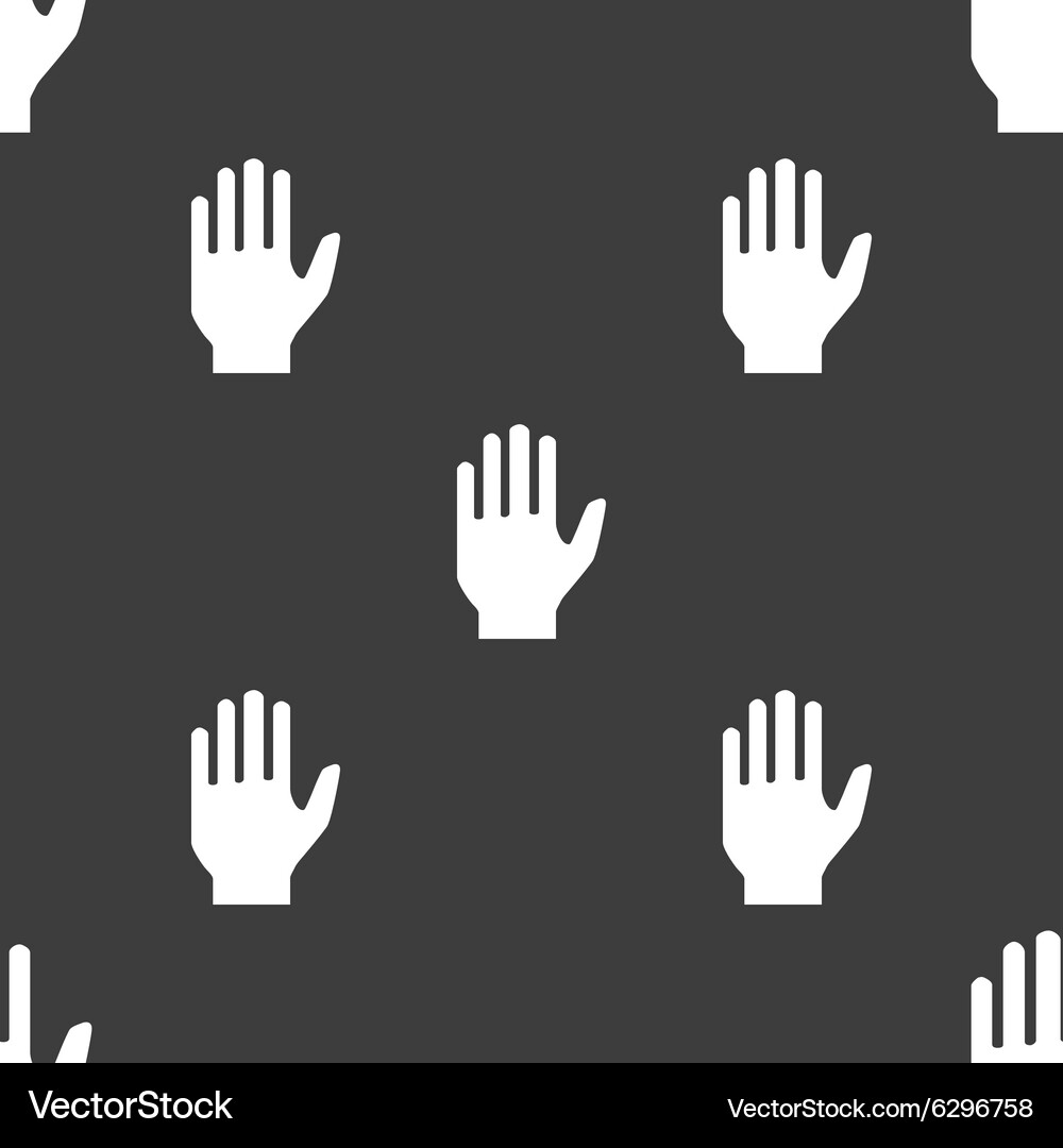 Hand print sign icon stop symbol seamless pattern Vector Image