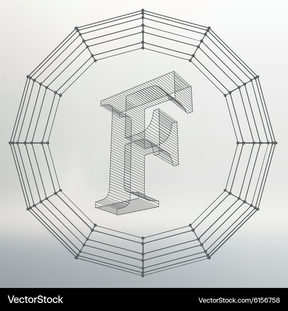 Letter fonts of mesh Royalty Free Vector Image