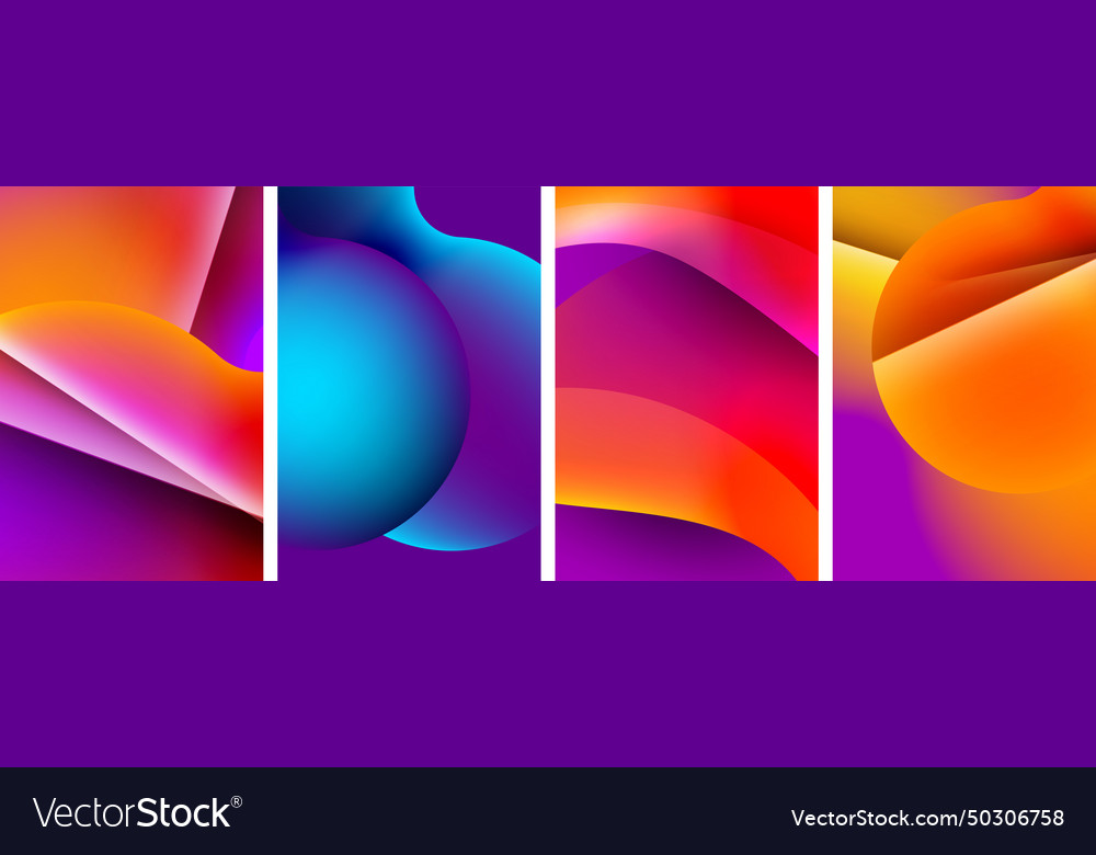 Liquid abstract shapes with gradient colors Vector Image