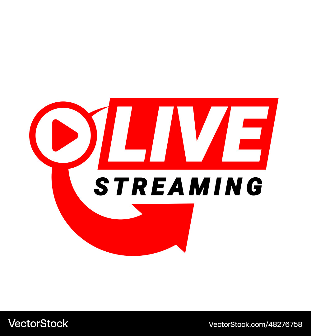 Live streaming symbol or emblem icons Royalty Free Vector