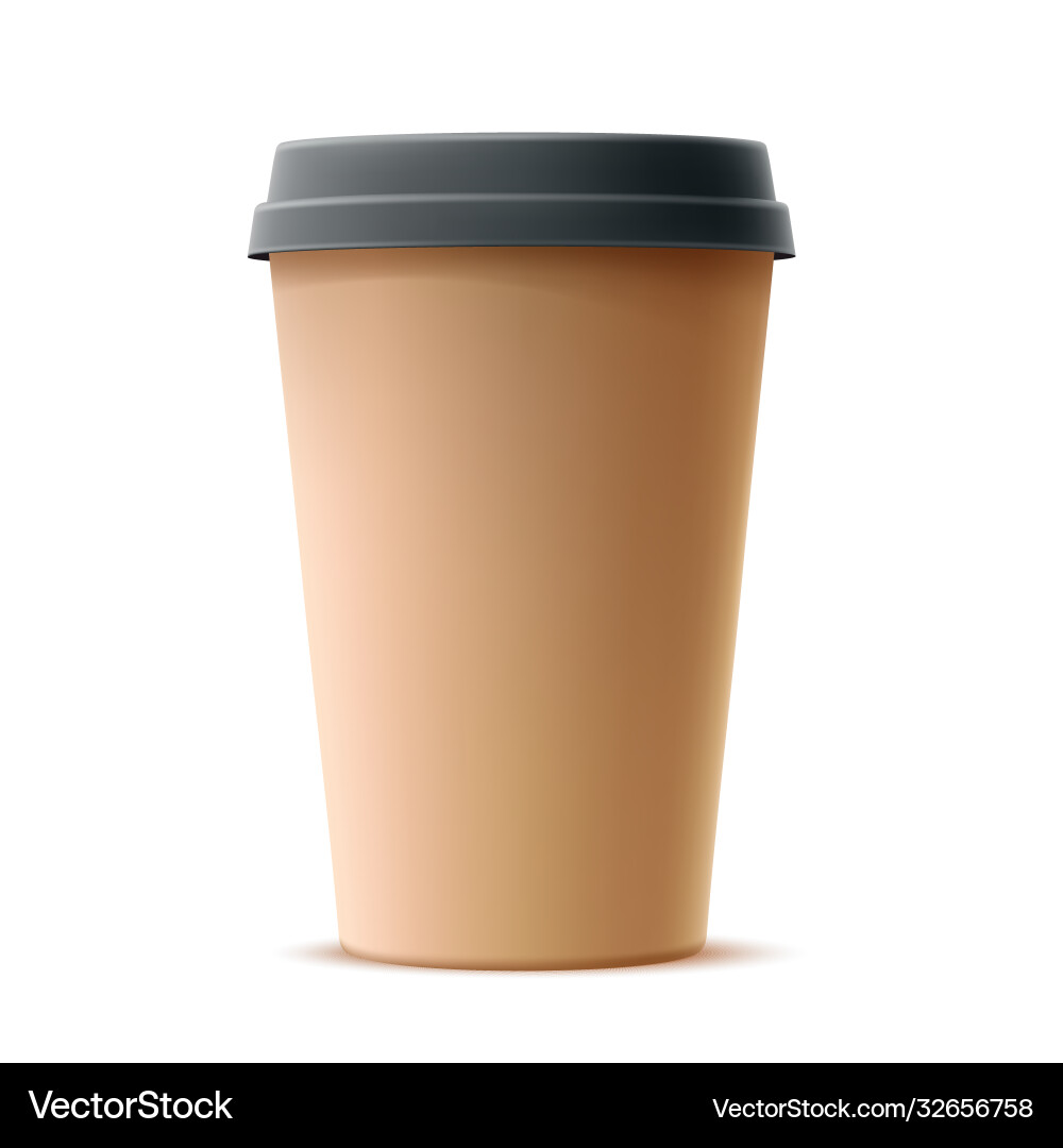 Realistic cardboard coffee cup mock up Royalty Free Vector