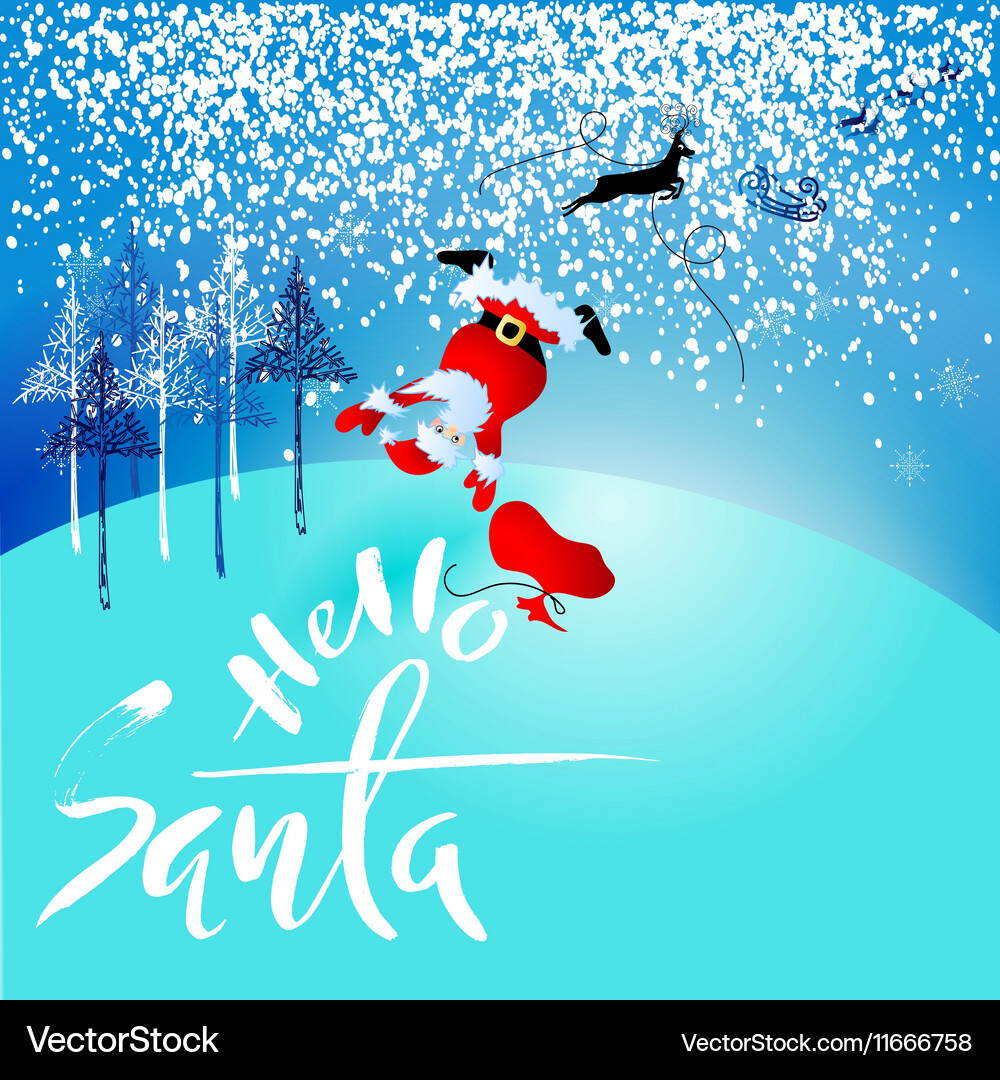 Santa claus fall from sleigh with harness Vector Image