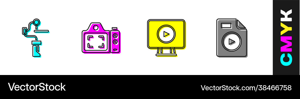 Set gimbal stabilizer for camera photo online Vector Image