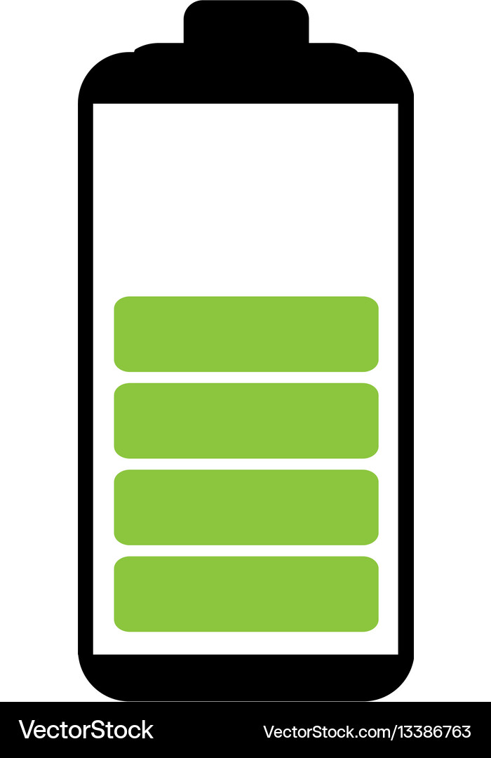 Battery symbol with level acumulator energy charge
