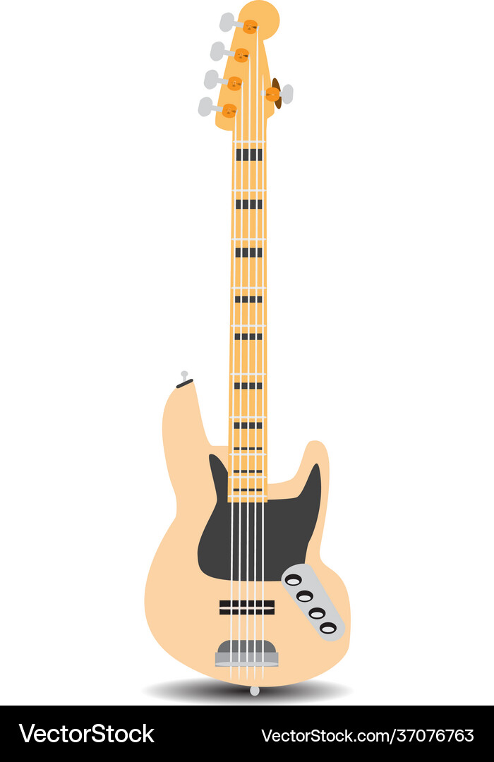 Electric bass guitar in flat Royalty Free Vector Image