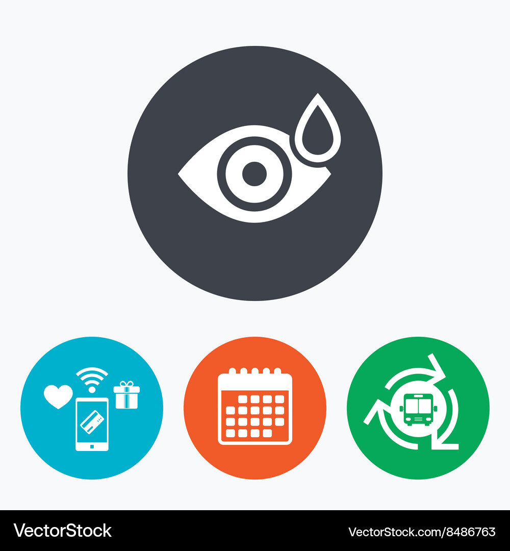 Eye with water drop sign drip into eyes Royalty Free Vector