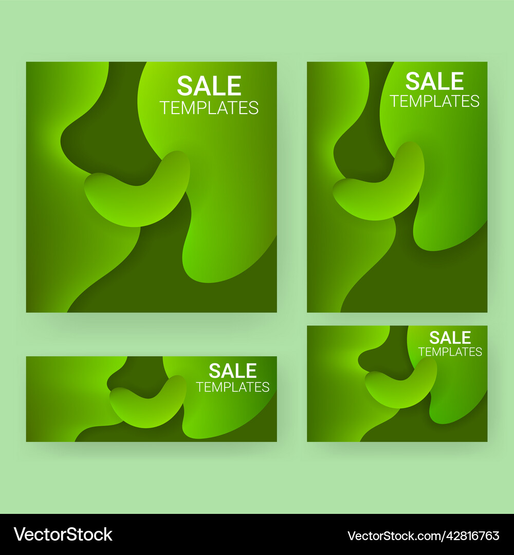 Green liquid 3d design business templates Vector Image