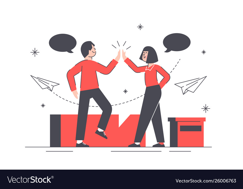 High five gesture Royalty Free Vector Image - VectorStock