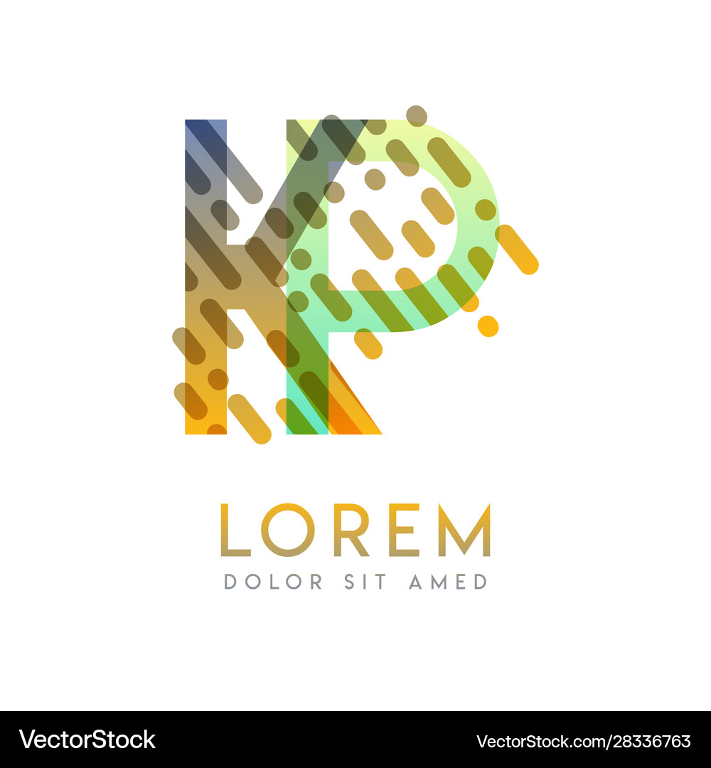 Kp logo with theme galaxy speed and style Vector Image