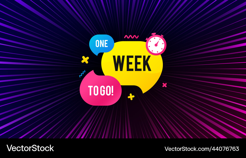 One week offer bubble banner discount sticker Vector Image