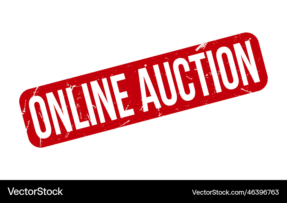 Online auction rubber stamp seal Royalty Free Vector Image