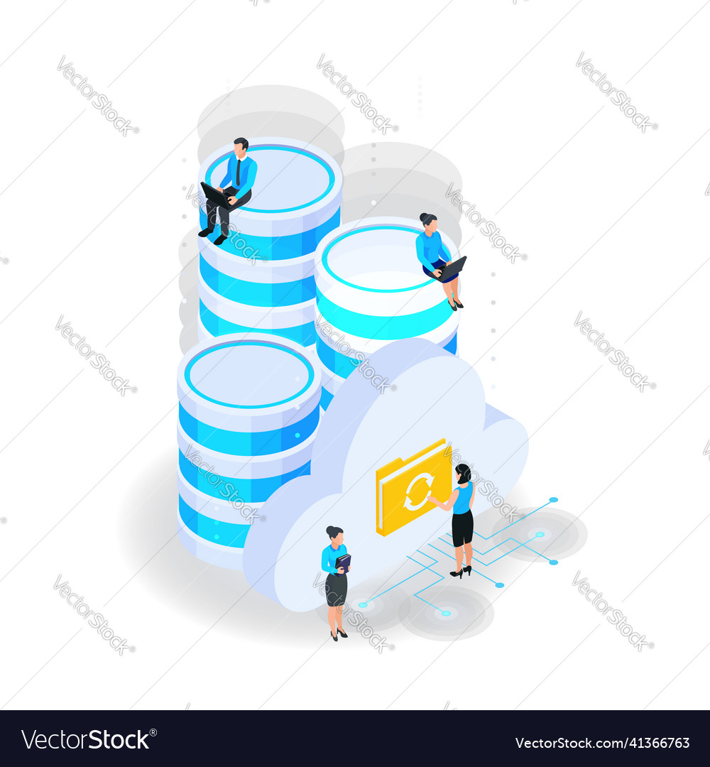 Servers in cloud composition Royalty Free Vector Image