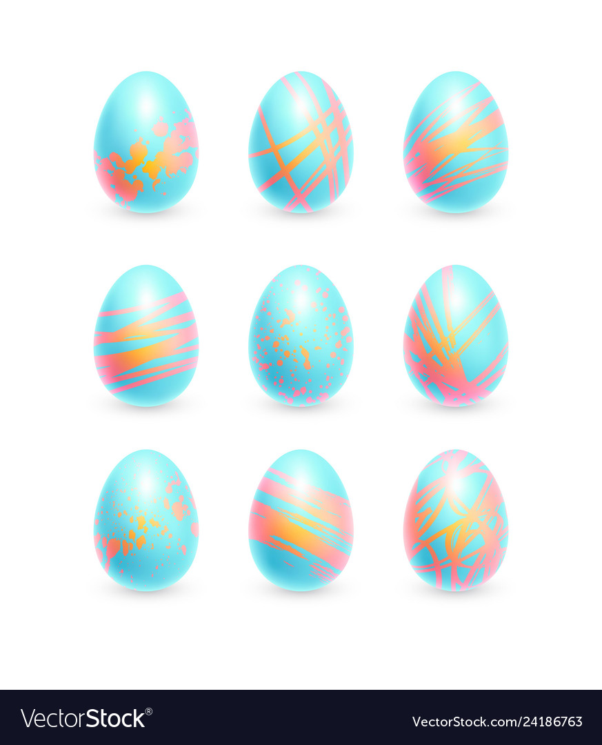 Set of color easter eggs Royalty Free Vector Image