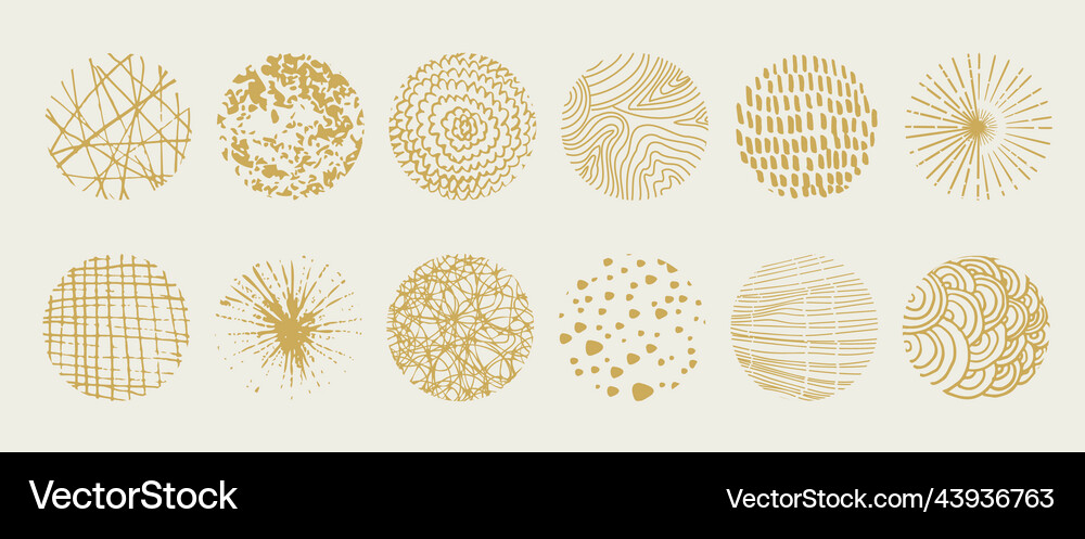 Set of round abstract backgrounds hand-drawn Vector Image