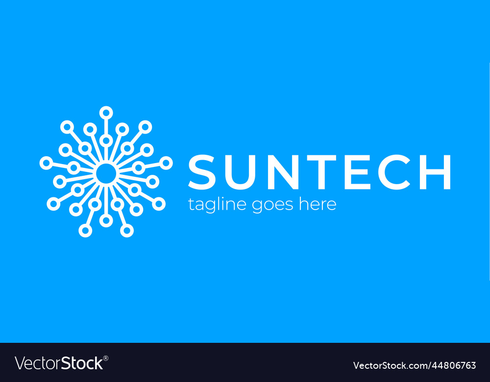 Sun tech logo simple elegant circle technology Vector Image