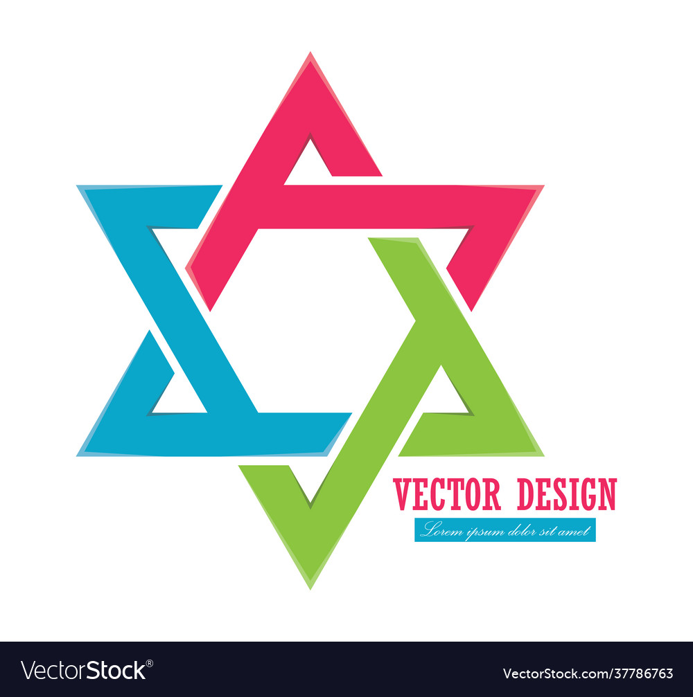Two intertwining triangles template for a logo Vector Image