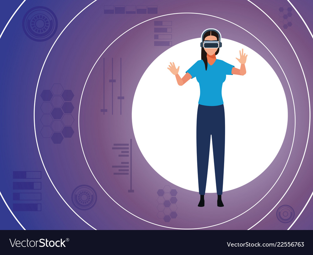 Virtual reality technology Royalty Free Vector Image
