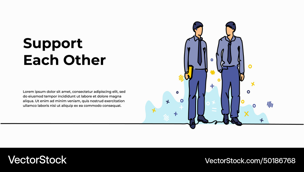 Businessman web banner of two men Royalty Free Vector Image