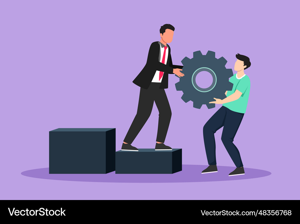 Cartoon flat style drawing businessman helping Vector Image