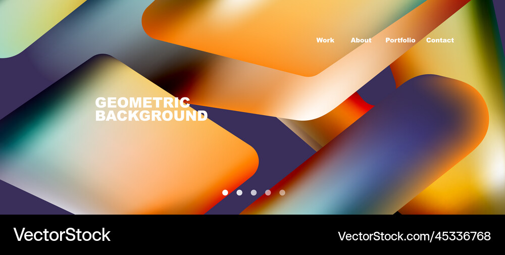 Colorful geometric background landing page Vector Image